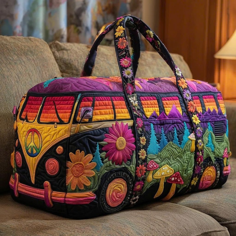 Vw Bus Quilted Duffle Bag - Etsy