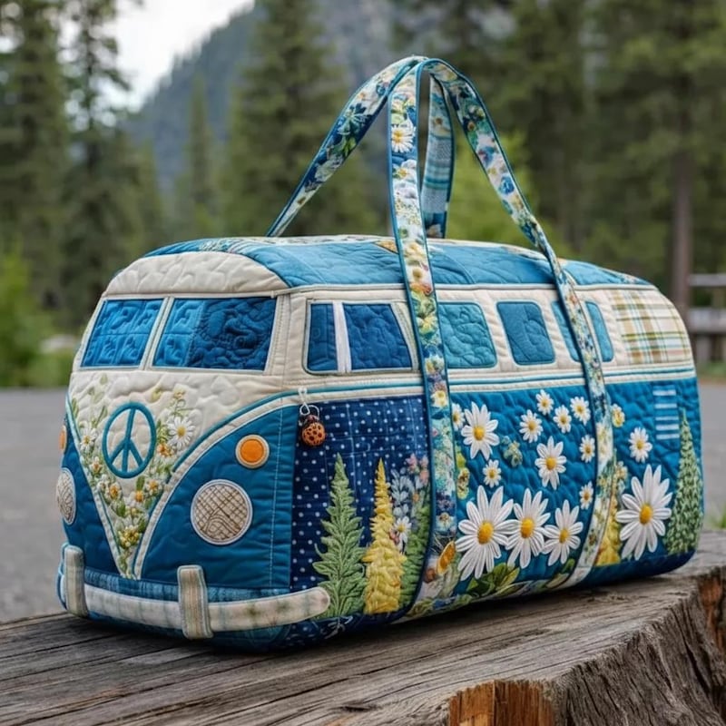 Vw Bus Quilted Duffle Bag - Etsy