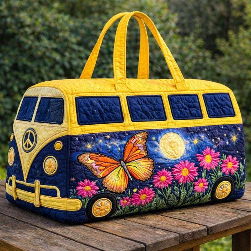 Vw Bus Quilted Duffle Bag - Etsy