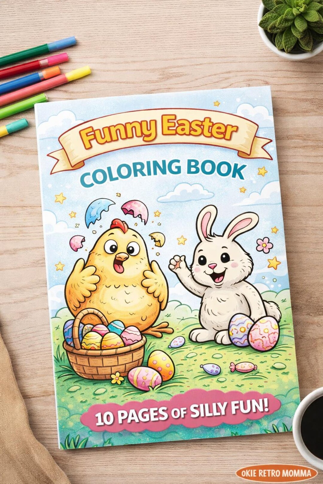 Funny Easter Coloring Book | Bunny Chick Activity Pages (PDF Download ...