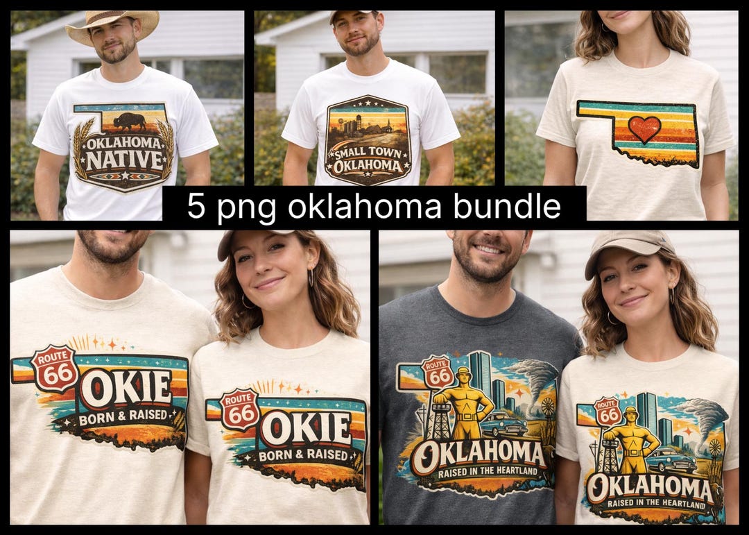Oklahoma PNG Bundle | Retro Western State Designs (digital Download) - Etsy