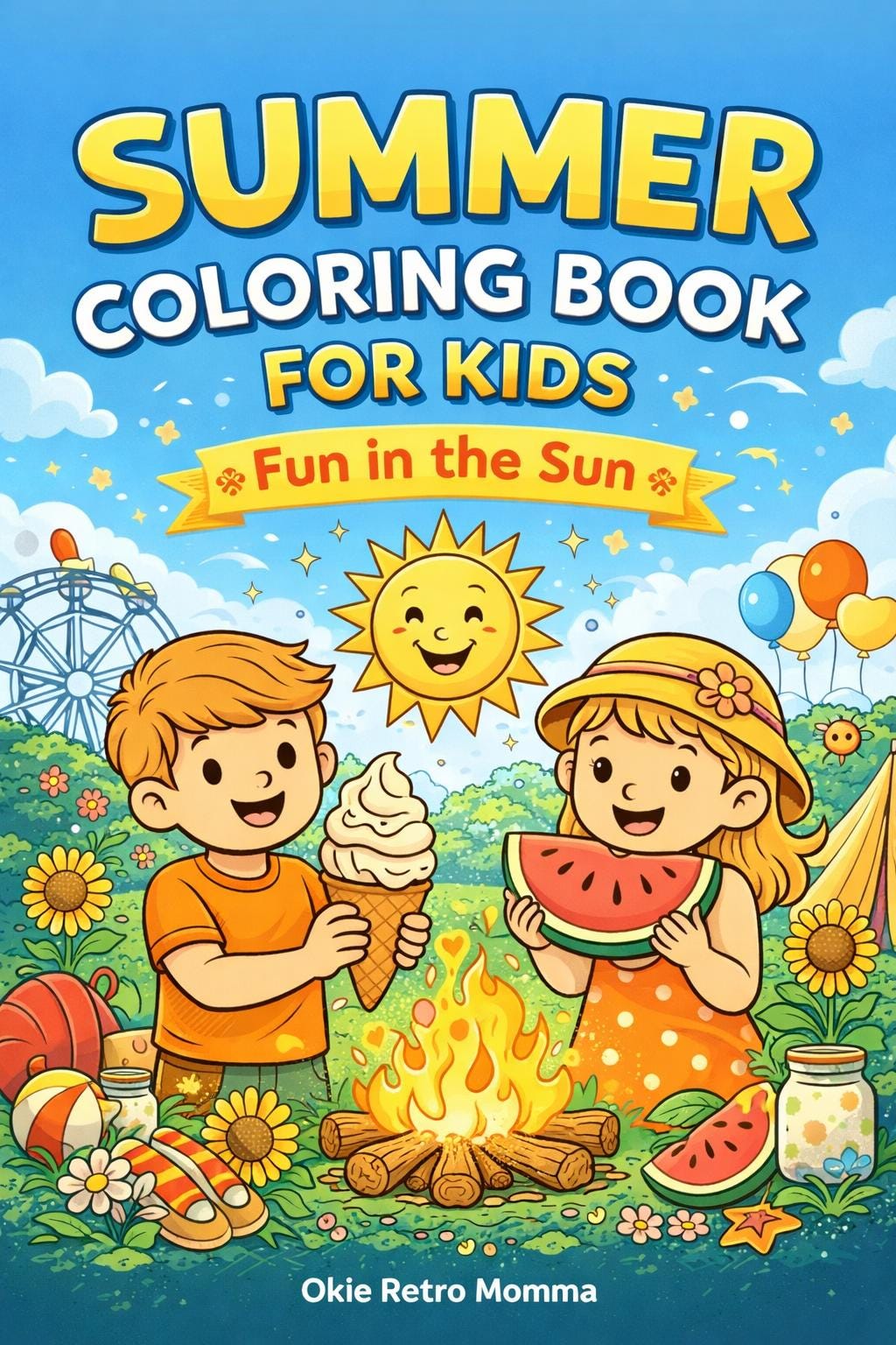 Summer Coloring Book for Kids | Fun Beach, Pool, Sun Activities (PDF ...