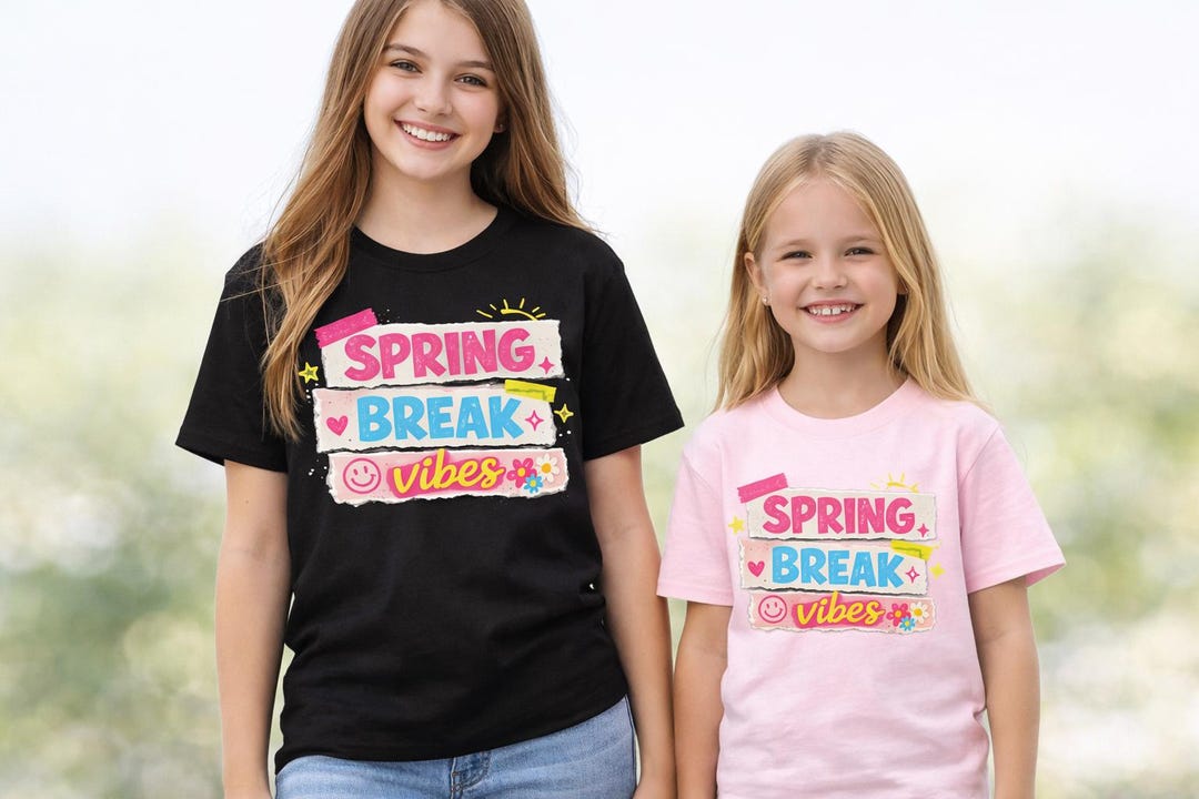 Neon Spring Break Vibes PNG | Retro Scrapbook Collage (digital Download ...