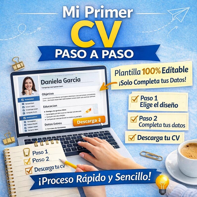 Mi Primer CV | Guía Paso a Paso + Plantilla Editable - Etsy