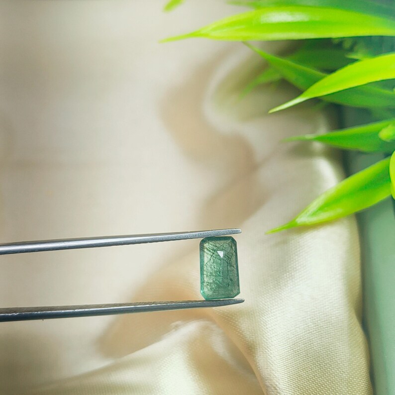 Natural Emerald Gemstone | 1.80 Ct Emerald Cut, Zambian Origin for ...