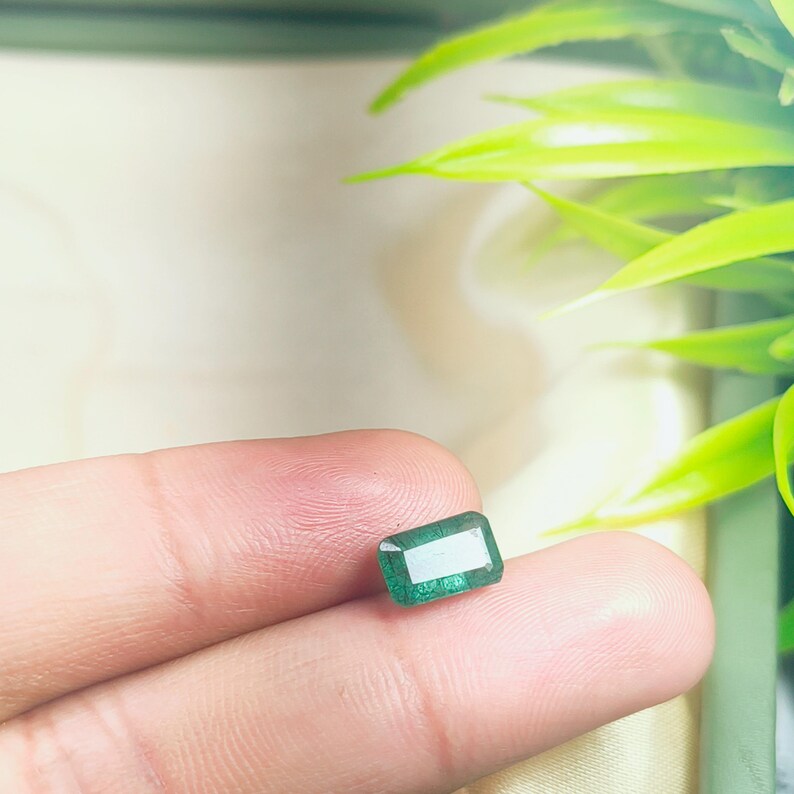 Natural Emerald Gemstone | 1.80 Ct Emerald Cut, Zambian Origin for ...