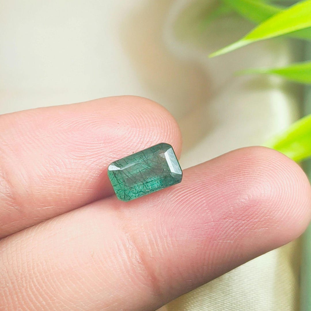 Natural Emerald Gemstone | 1.80 Ct Emerald Cut, Zambian Origin for ...