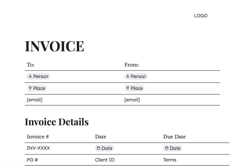 Freelance Writer Invoice Template | Google Doc & PDF - Etsy