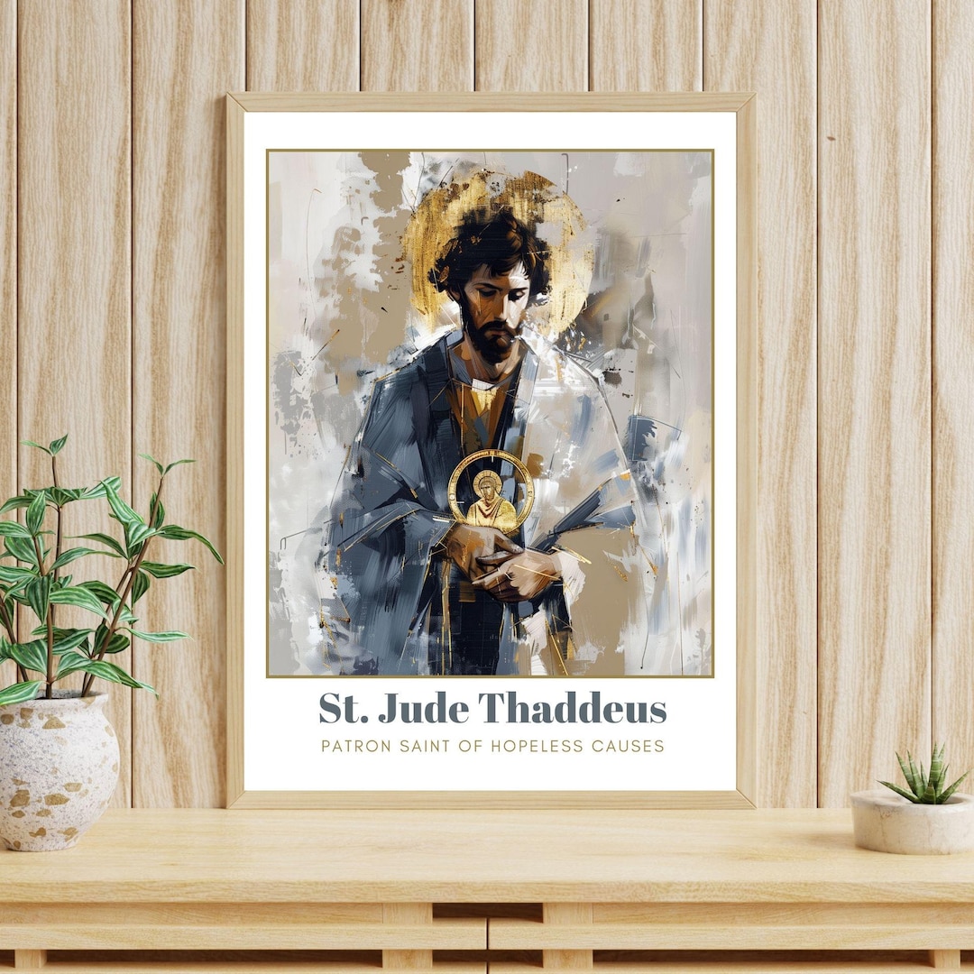 St. Jude Thaddeus Printable Art – Modern Catholic Saint Print (digital ...