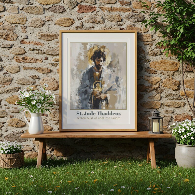 St. Jude Thaddeus Printable Art – Modern Catholic Saint Print (digital ...