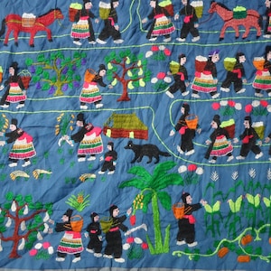 Hmong Story Cloth, Hmong Village Life - Etsy