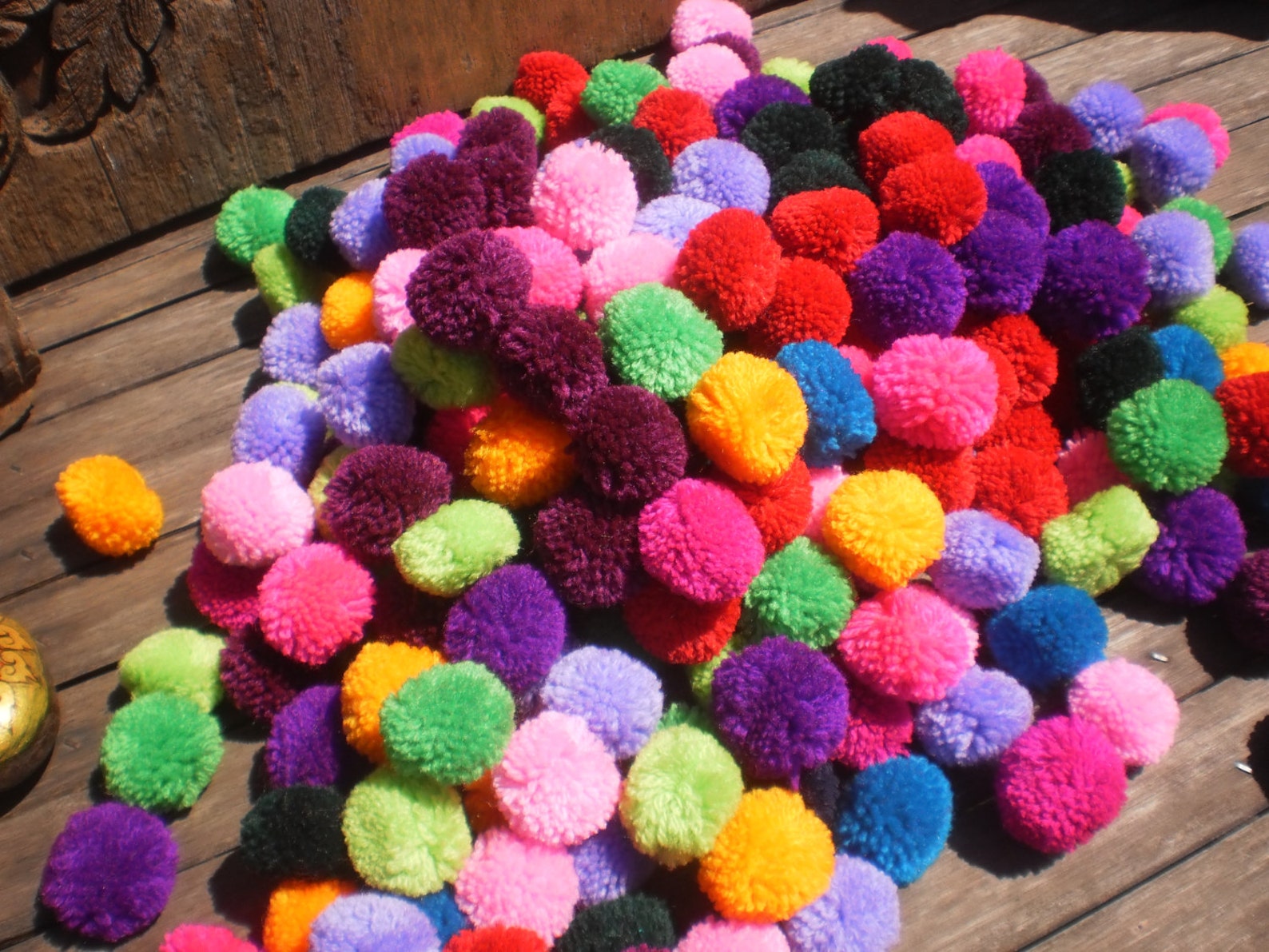 Pompoms Set of 100 Pompoms Hmong Decoration Mixed Color - Etsy