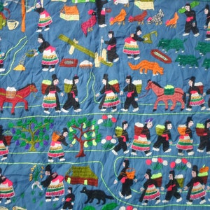 Hmong Story Cloth, Hmong Village Life - Etsy