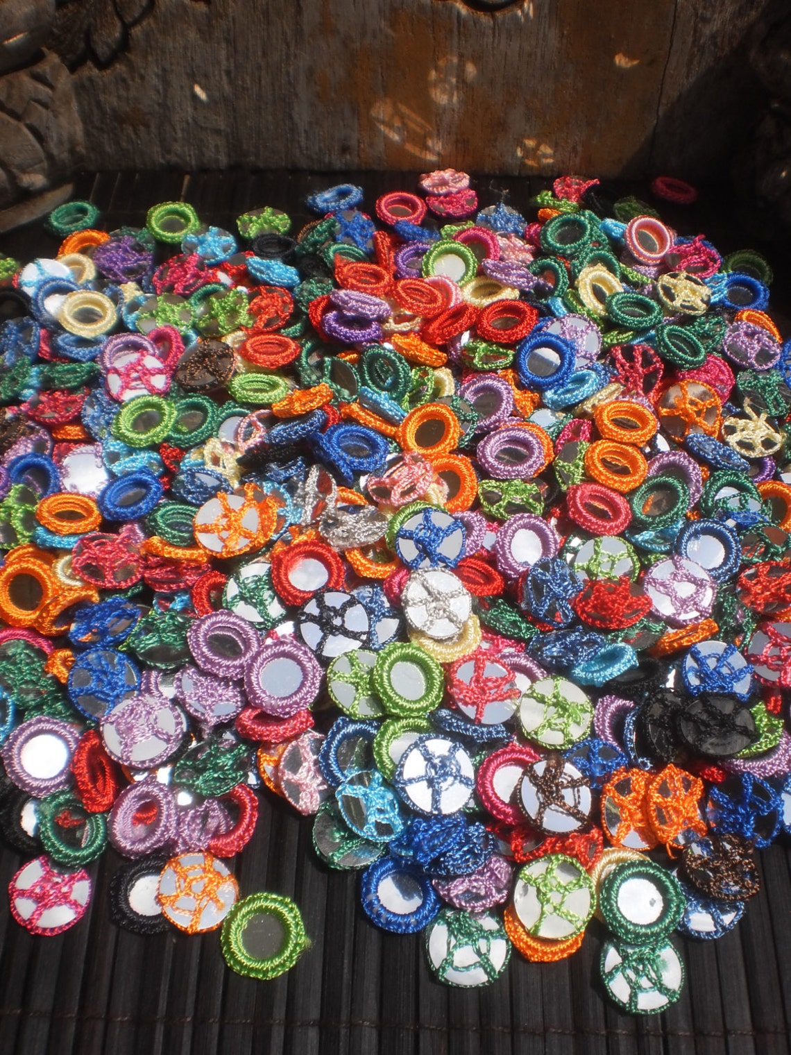 Shisha Mirrors 50 Mixed Color Crochet Mirrors | Etsy