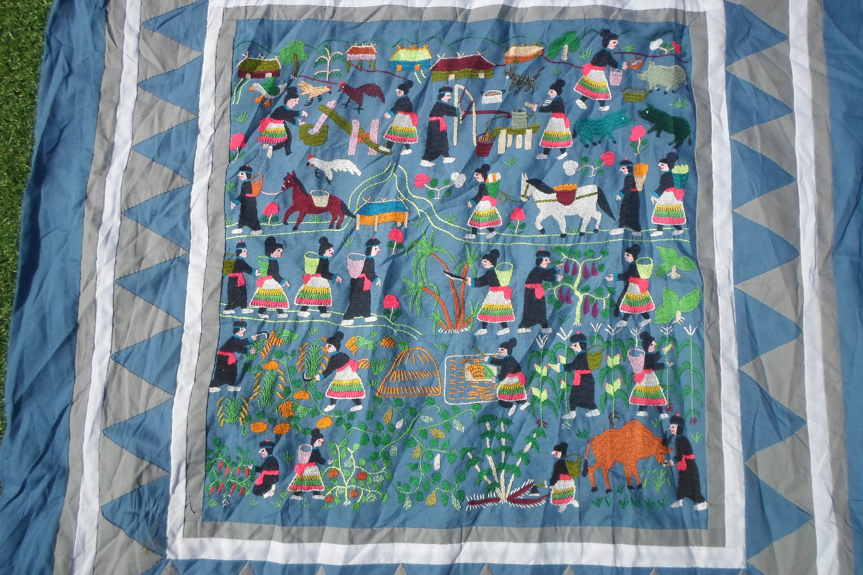 Hmong Story Quilt Hmong Story Hmong Story Cloth Hang On The Wall Or