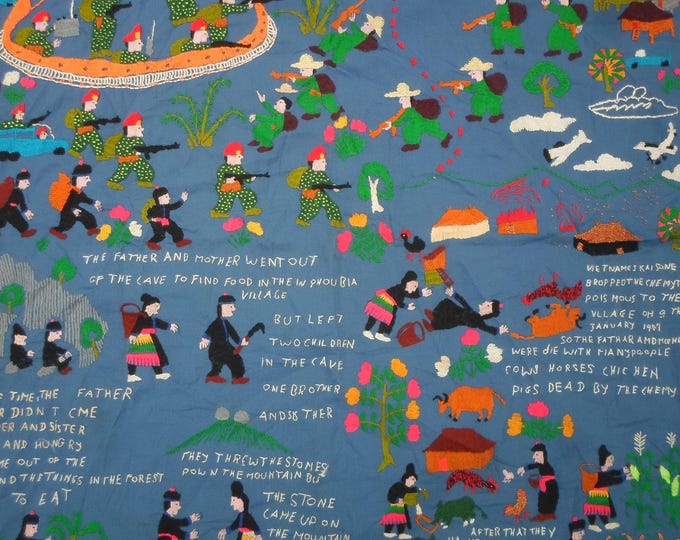 Hmong Story Cloth, Hmong Village Life, War Story Cloth - Etsy