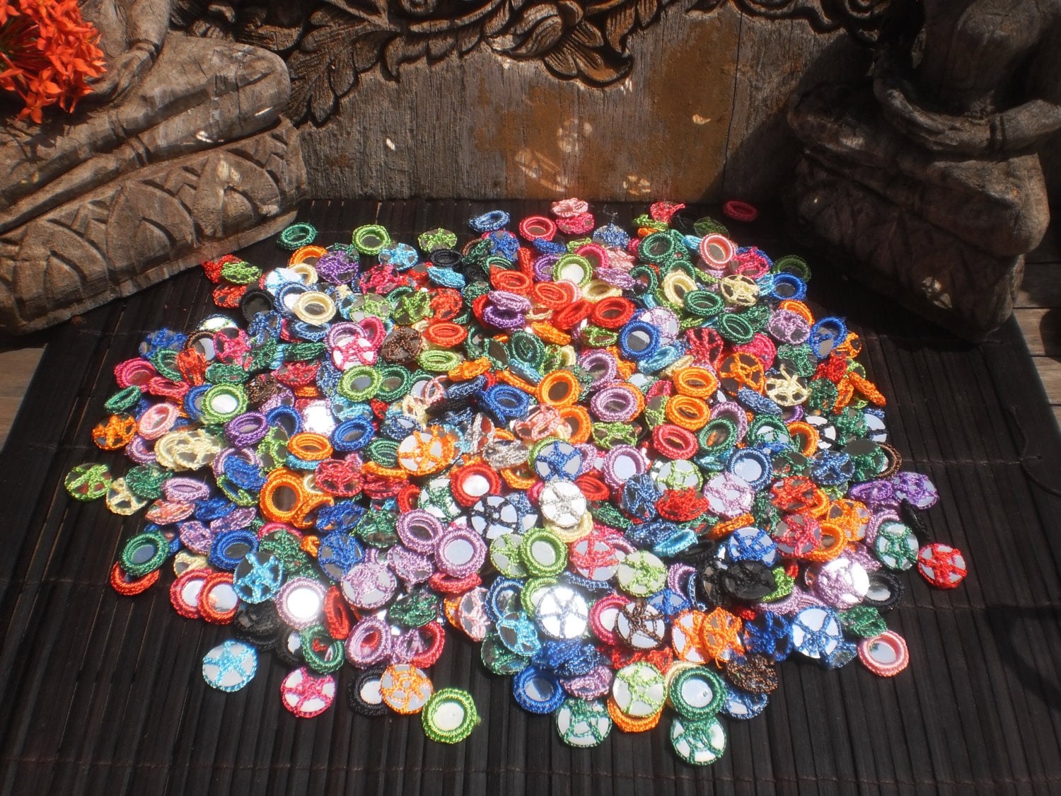 Shisha Mirrors 50 Mixed Color Crochet Mirrors | Etsy