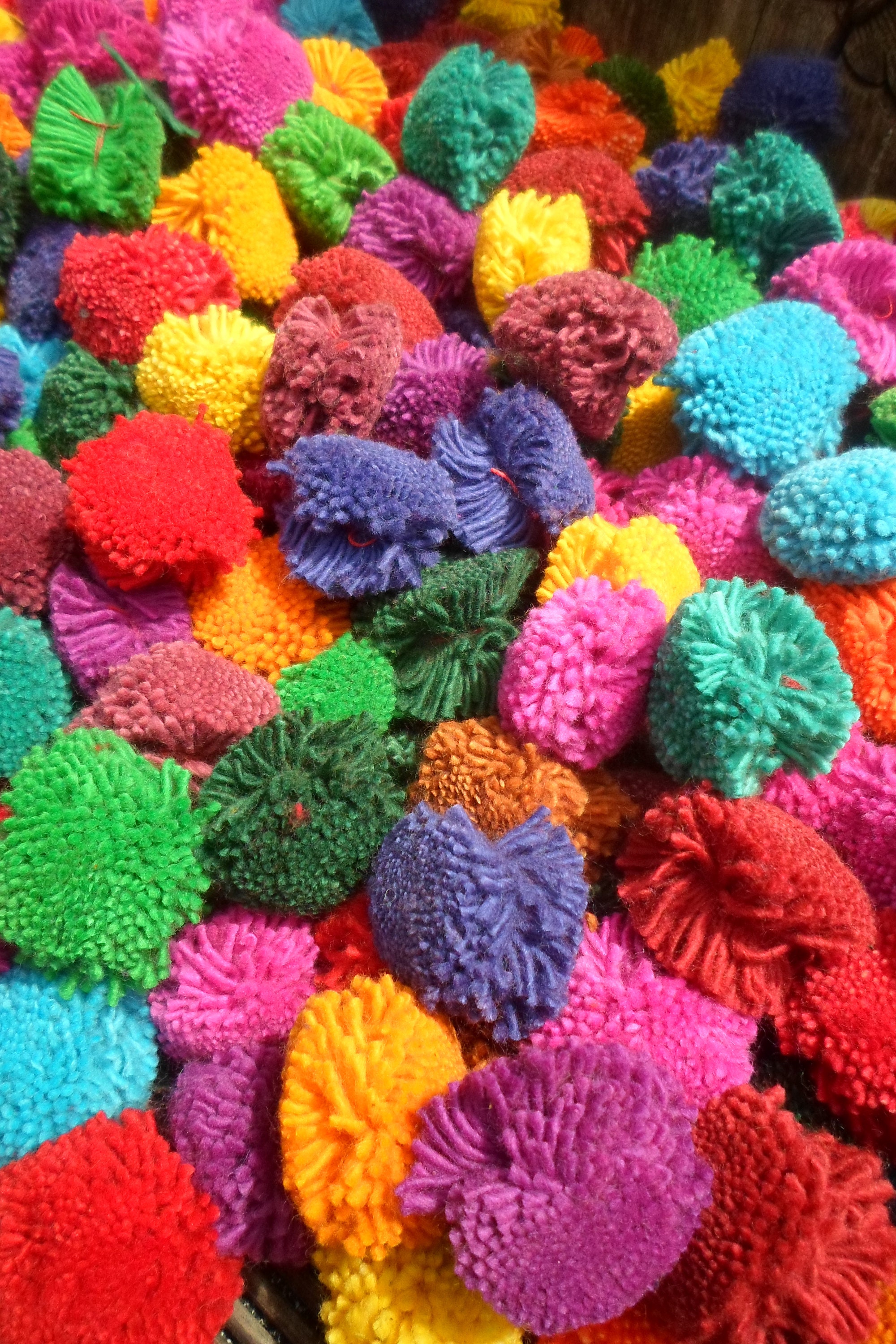Pompoms Set of 100 Pompoms Hmong Decoration Mixed Color - Etsy UK