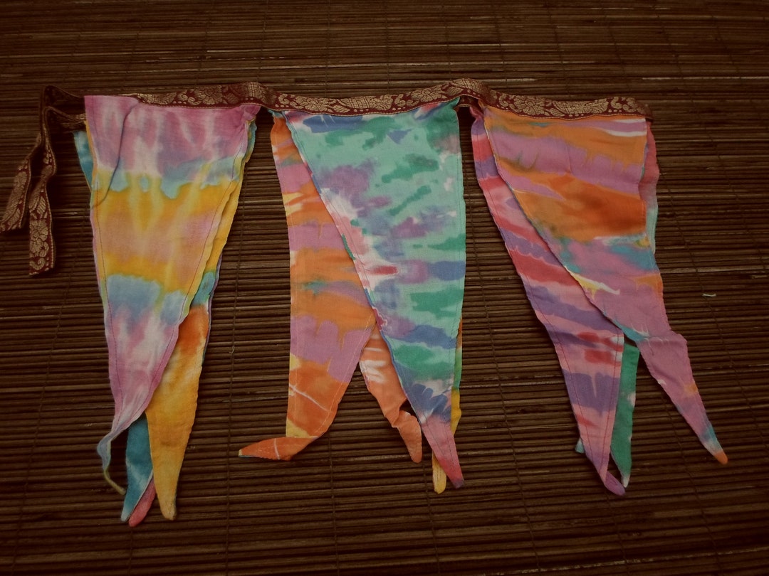 Tie Dye Bunting Tie Dye Flags Tie Dye Decoration Tribal - Etsy