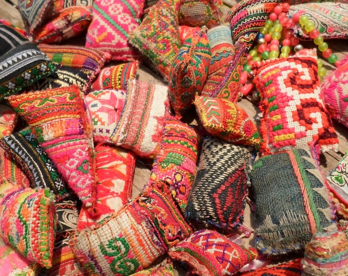 50 Textile Pockets Handmade With Upcycled Hmong Hilltribe Embroidery ...