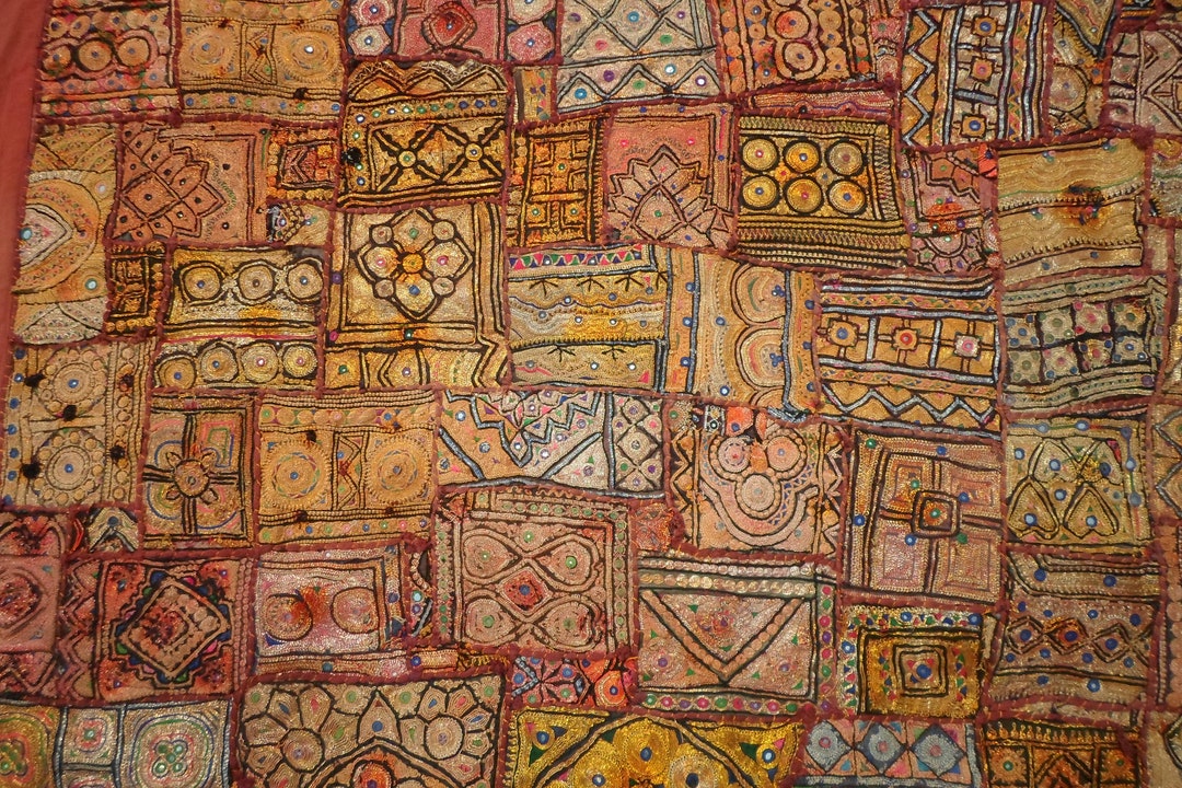 Vintage Tribal Embroidery, Rajasthan Embroidery, Zari Work Embroidery ...