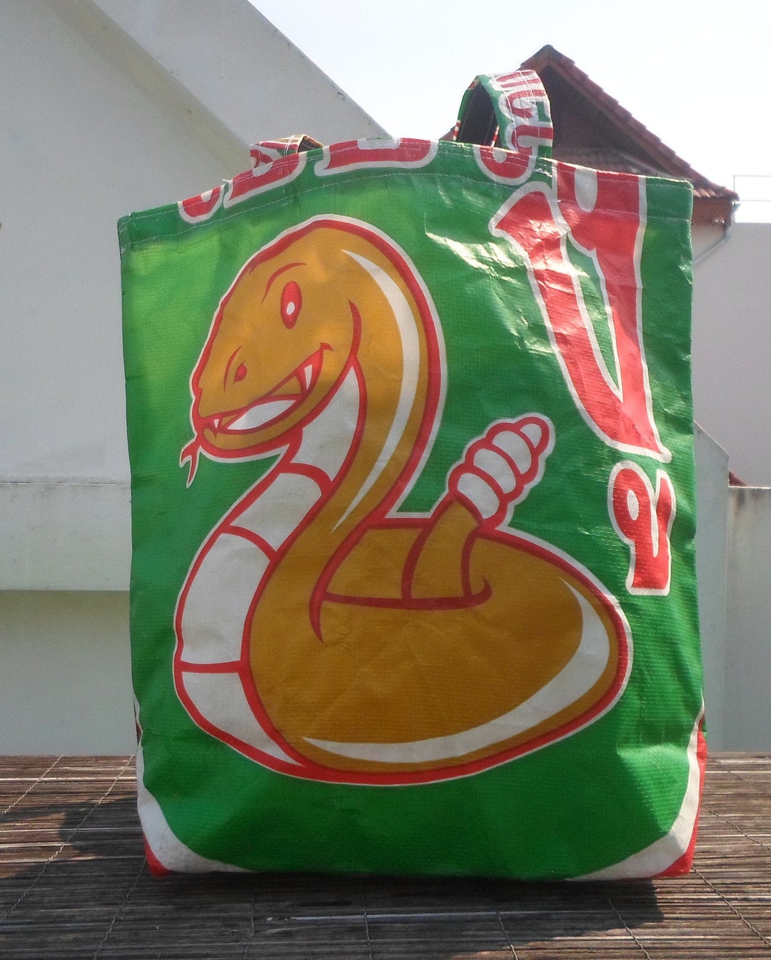 Shopping Tote Bag, up Cycled From Rice Sacks, Thai Recycled Bag,up ...