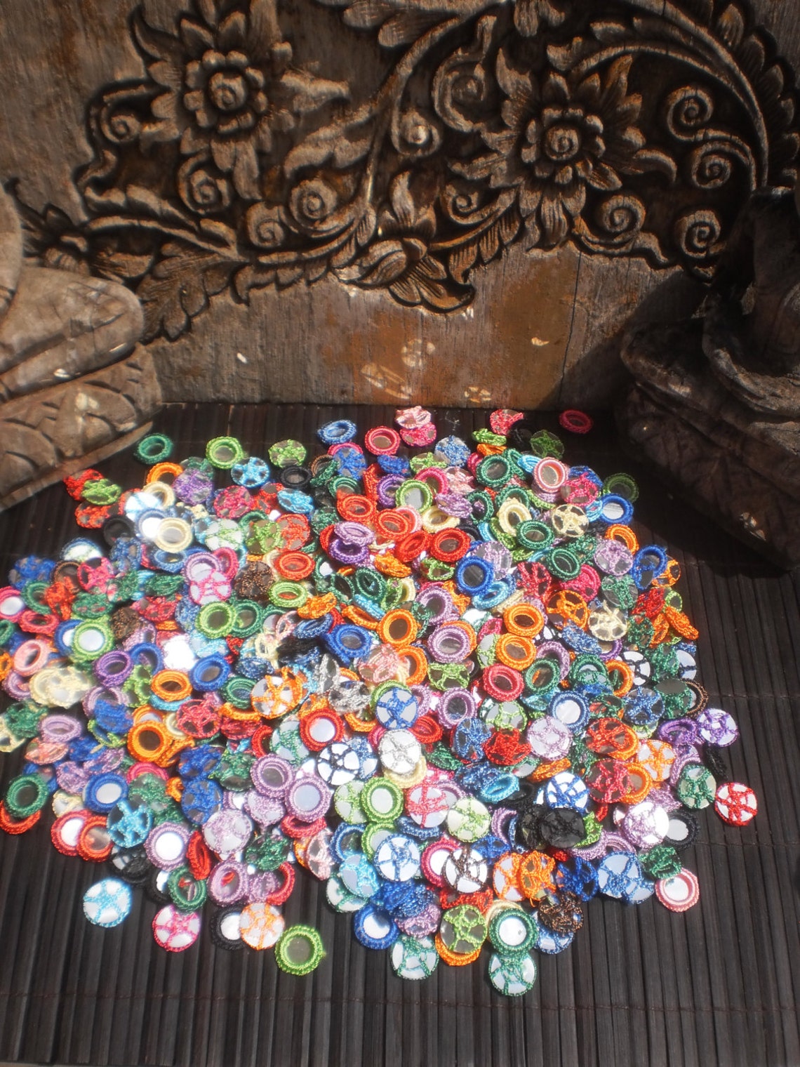 Shisha Mirrors 50 Mixed Color Crochet Mirrors | Etsy