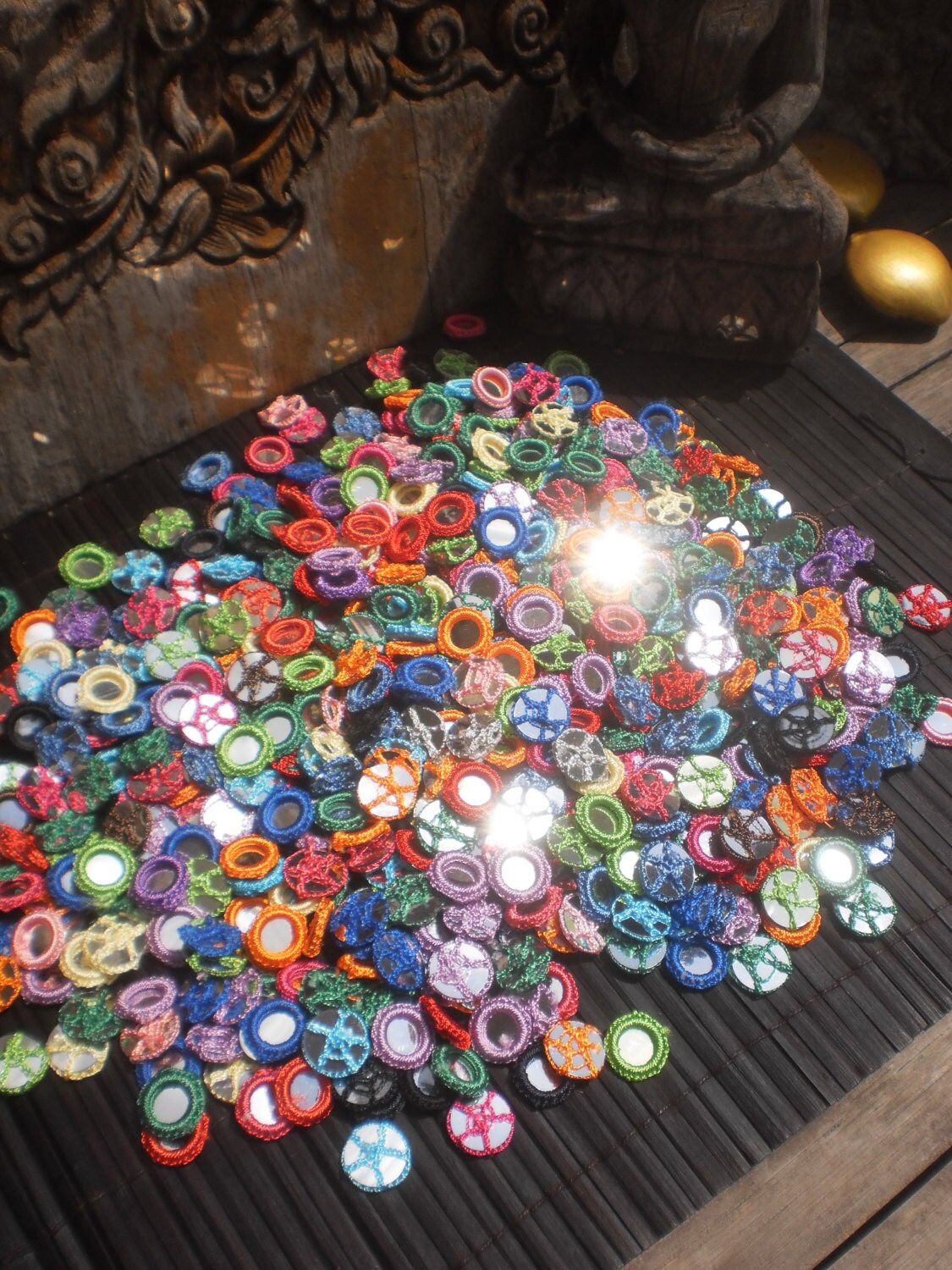 Shisha Mirrors 50 Mixed Color Crochet Mirrors | Etsy