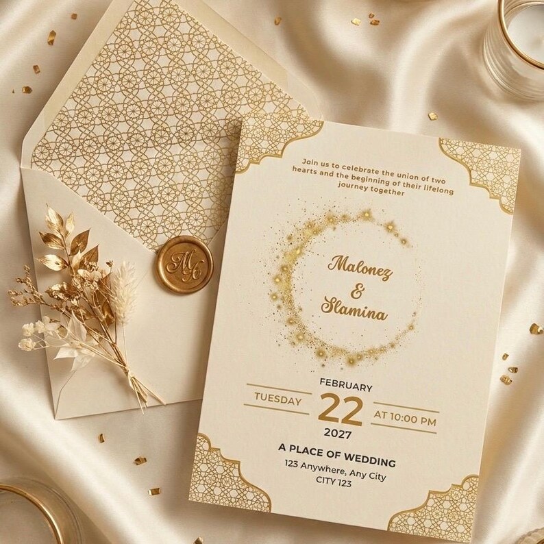 Editable Wedding Invitation Canva Template – Instant Download | Get ...