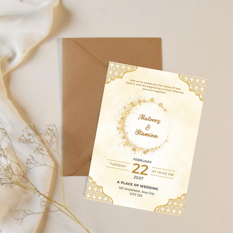 Editable Wedding Invitation Canva Template – Instant Download | Get ...