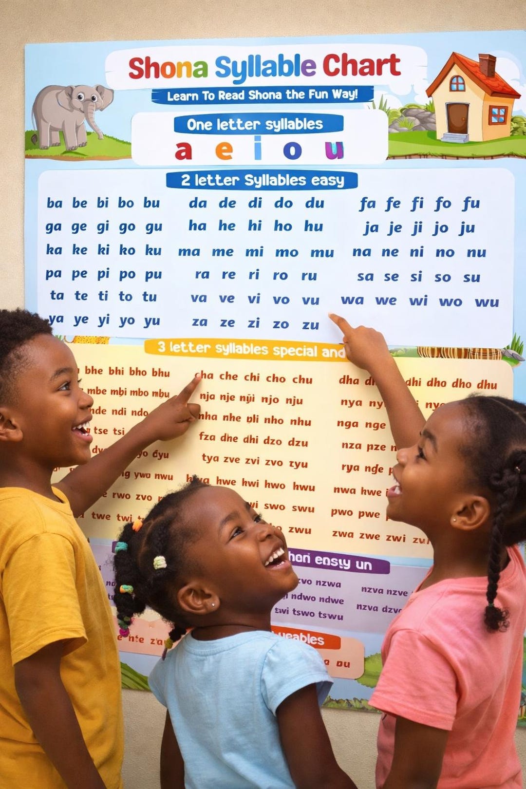 Shona Syllables Chart for Kids – Printable A1 Phonics Poster | Learn ...