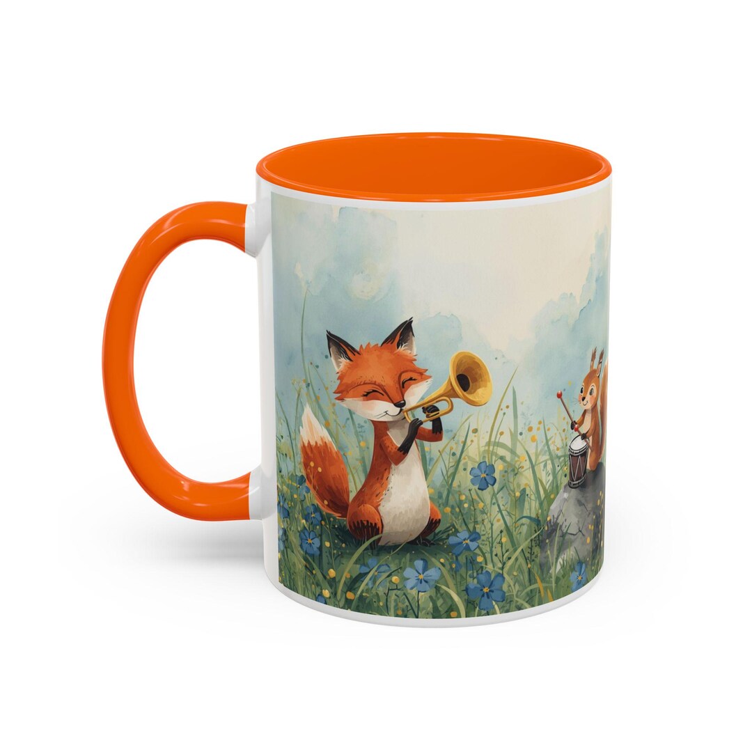 Whimsical Fox Trumpet and Squirrel Coffee Mug 11/15oz - Etsy