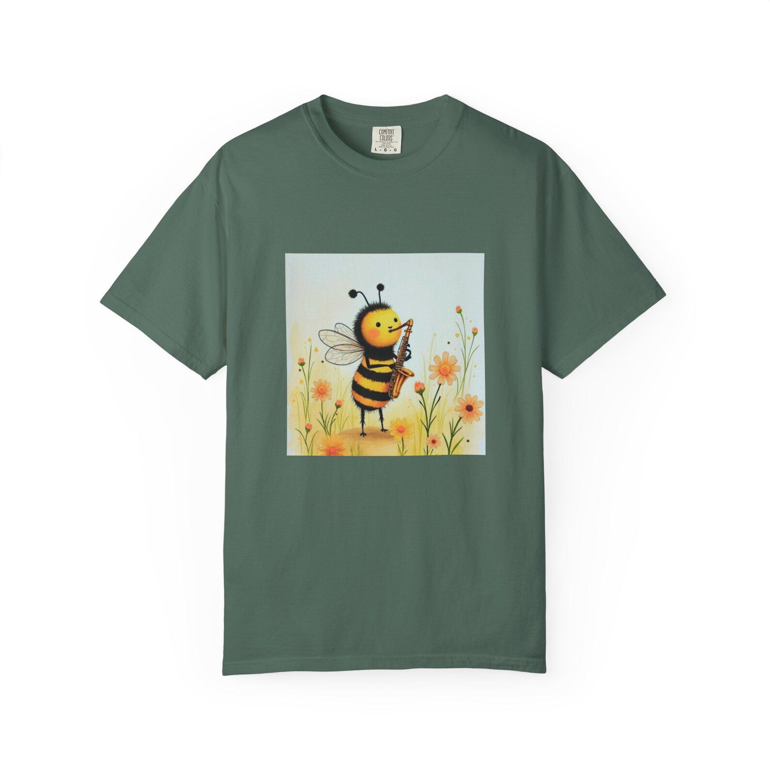 Whimsical Bee Music Sax Graphic Tee - Etsy