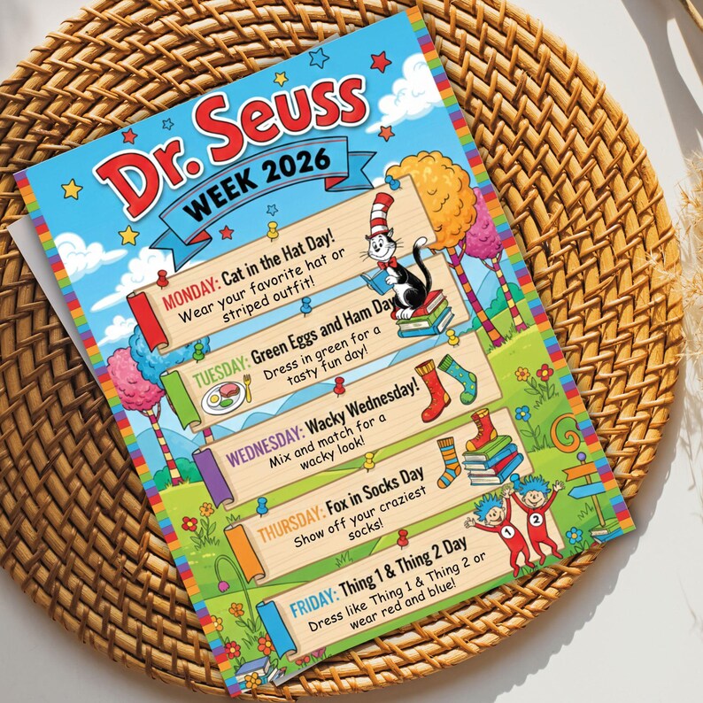 Editable Dr. Seuss Template, Editable Read Across America, Dr. Seuss ...