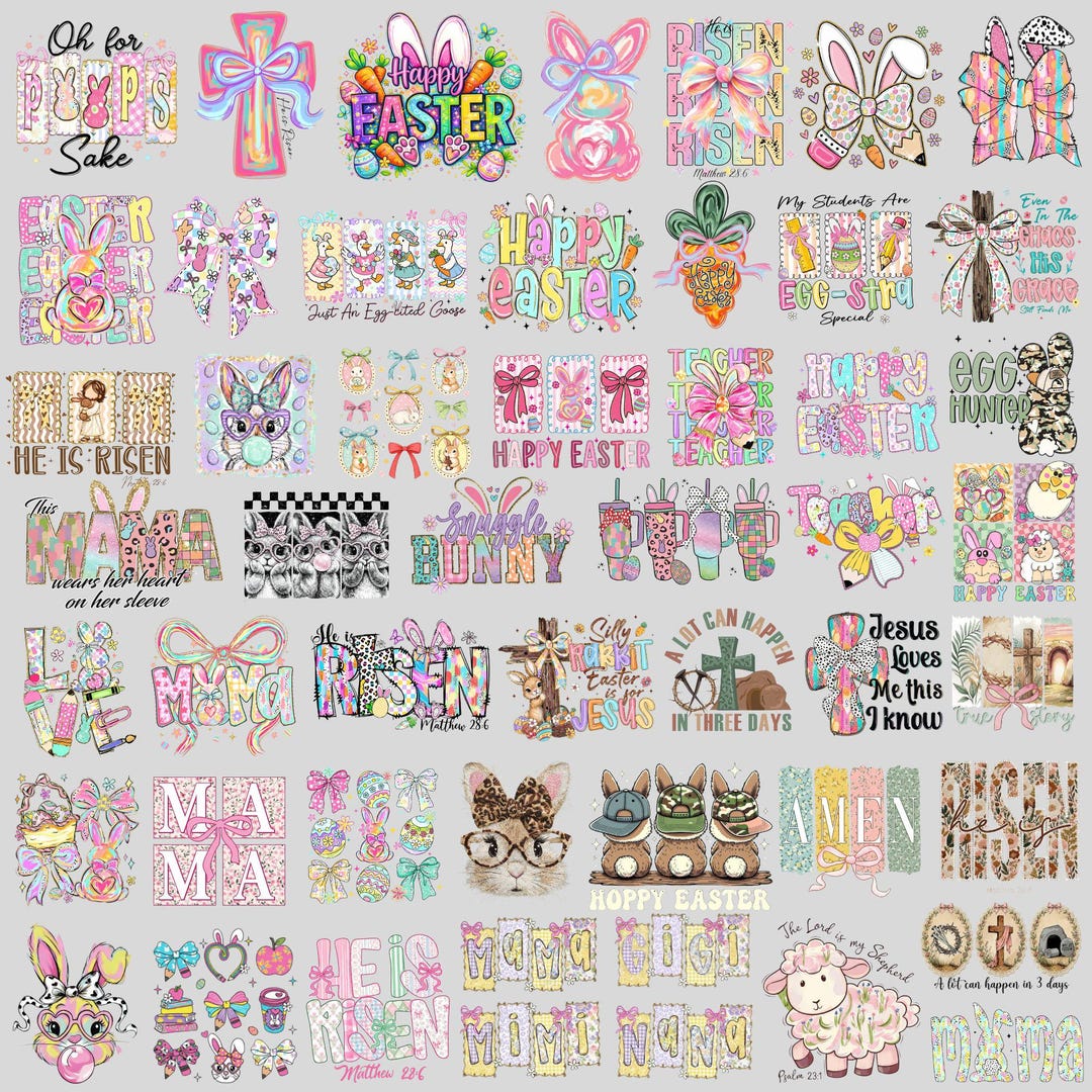 50+easter Mega Bundle Png, Easter Png Bundle, Christian Easter Png ...