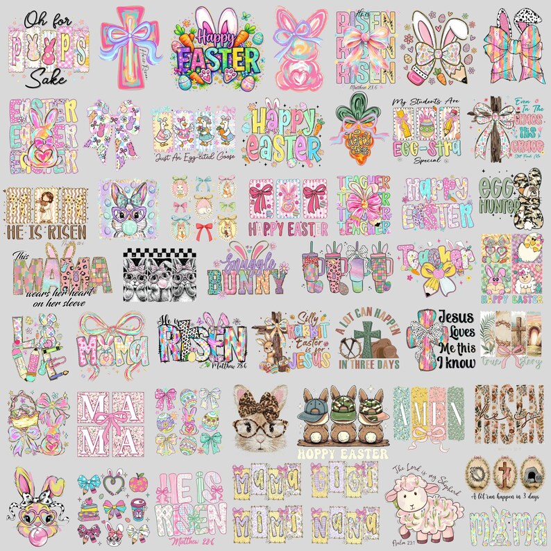 50+easter Mega Bundle Png, Easter Png Bundle, Christian Easter Png ...