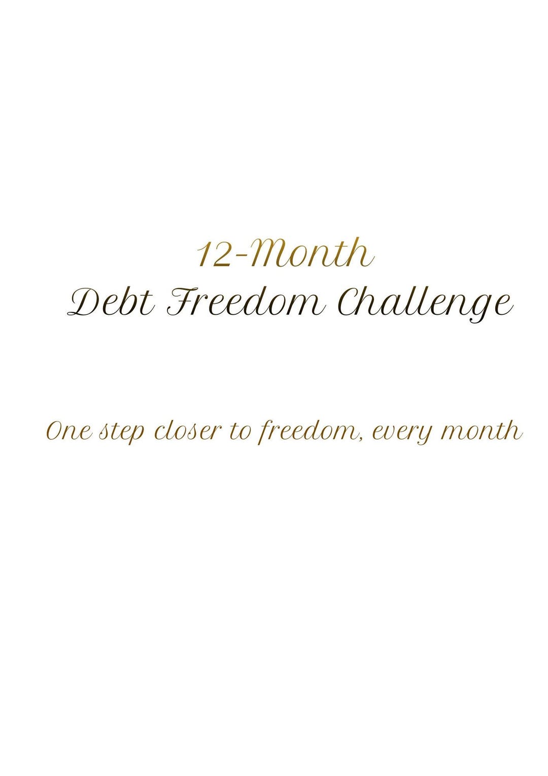 12 Month Debt Free Challenge Printable | Monthly Debt Tracker | Digital ...