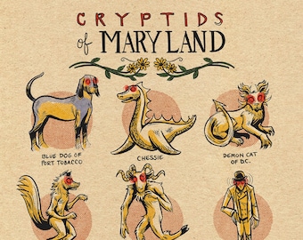 Famous Cryptids of Vermont 5 X 7 Print - Etsy