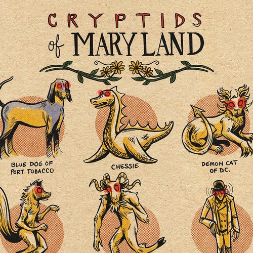 Famous Cryptids of Maryland Print - Etsy