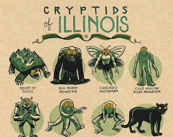 Famous Cryptids of Vermont 5 X 7 Print - Etsy