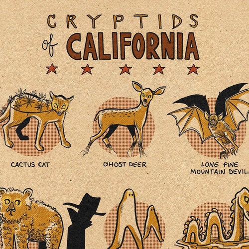 Famous Cryptids of California Print - Etsy