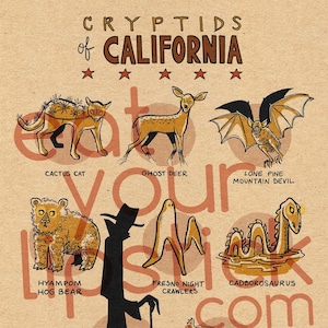 Famous Cryptids of California 5 X 7 Print - Etsy