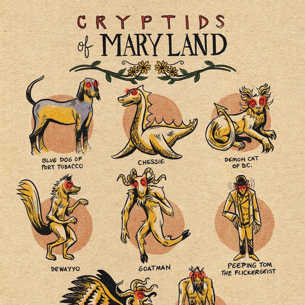 Famous Cryptids of West Virginia Print - Etsy Canada Famous Cryptids of West Virginia Print - Etsy Canada