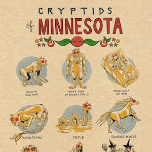 Famous Cryptids of Massachusetts Print - Etsy