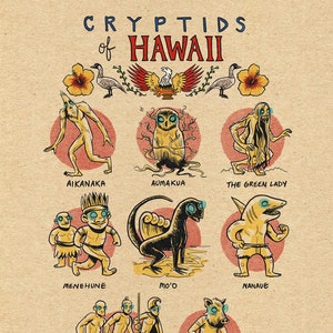 Famous Cryptids of Hawaii 5 X 7 Print - Etsy