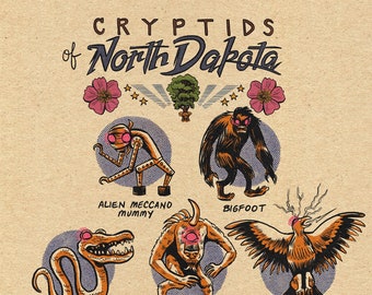 Famous Cryptids of Wisconsin 11 X 14 Print - Etsy