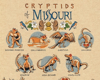 Famous Cryptids of Georgia 5 X 7 Print - Etsy