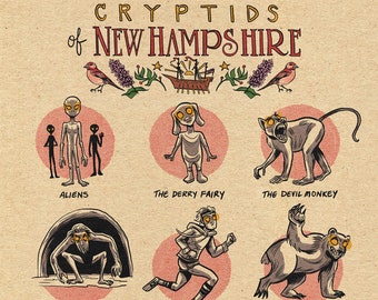 Famous Cryptids of New Jersey Print - Etsy
