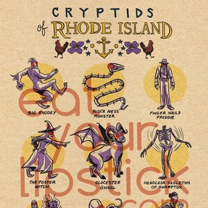 Famous Cryptids of Rhode Island 11 X 14 Print - Etsy