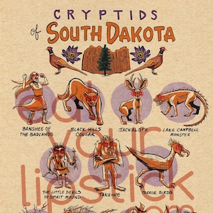 Famous Cryptids of South Dakota 11 X 14 Print - Etsy